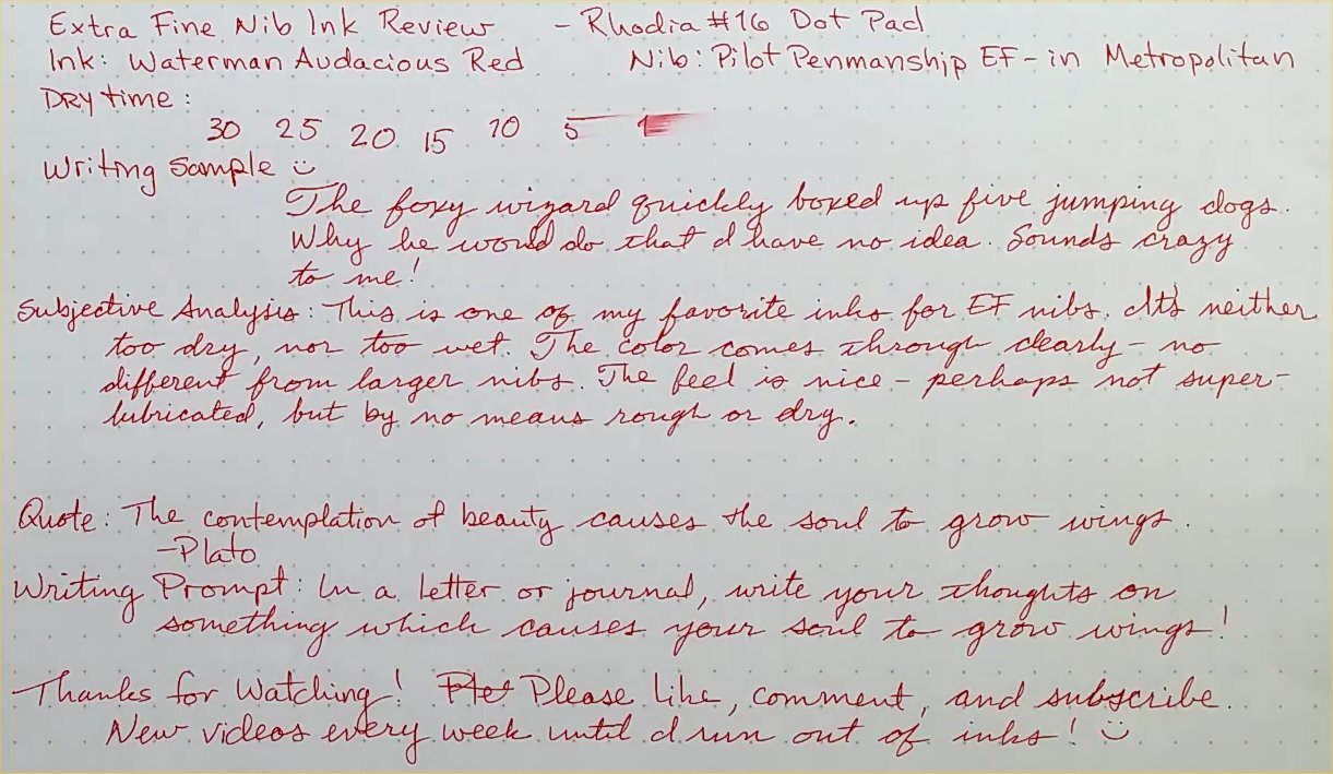Efnir: Waterman Audacious Red - Ink Reviews - The Fountain Pen Network