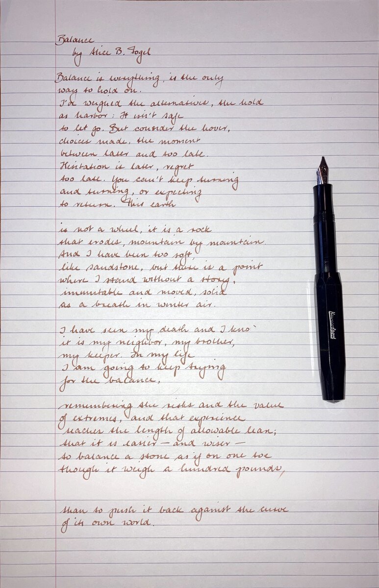 Balance, by Alice B. Fogel - FPN Image Albums - The Fountain Pen Network
