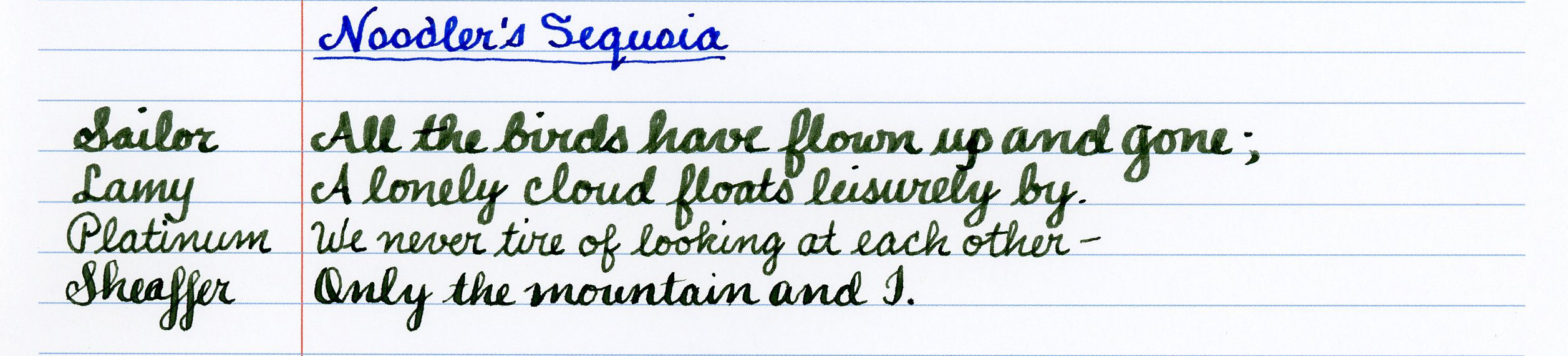 30 Green Inks Reviewed: Part 2 - Writing Samples And Performance - Ink ...