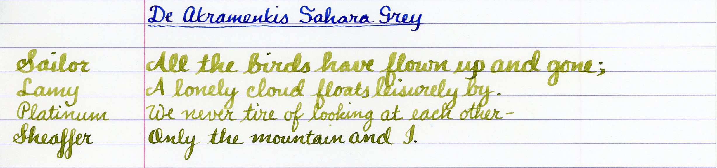 30 Green Inks Reviewed: Part 2 - Writing Samples And Performance - Ink ...