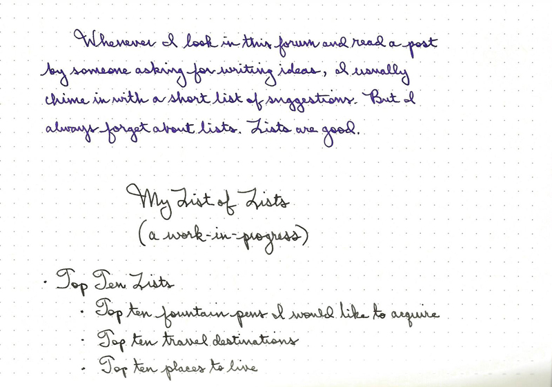 What To Write: Lists (My List Of Lists, A Work-In-Progress.) - The ...