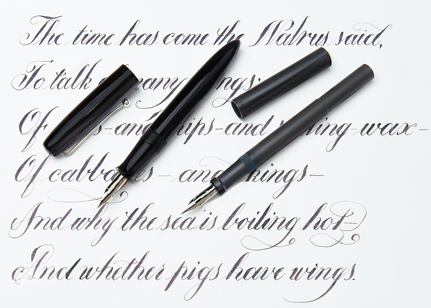 Modern Pens With Unusual Nibs, And A Writing Sample - Pictures & Pen ...