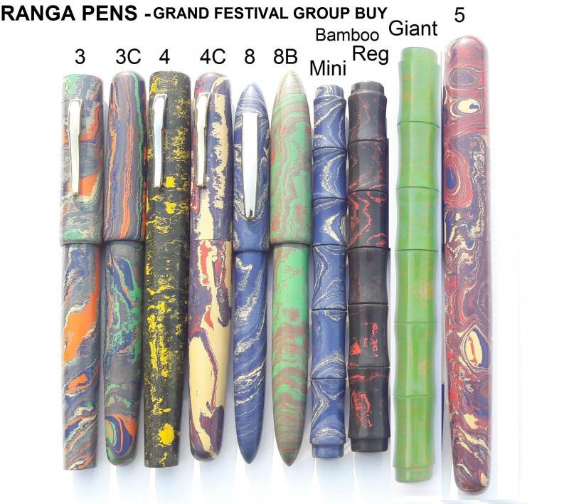 Closed - Ranga Handmade Pens - Grand Festival Group Buy- 10 Models In ...