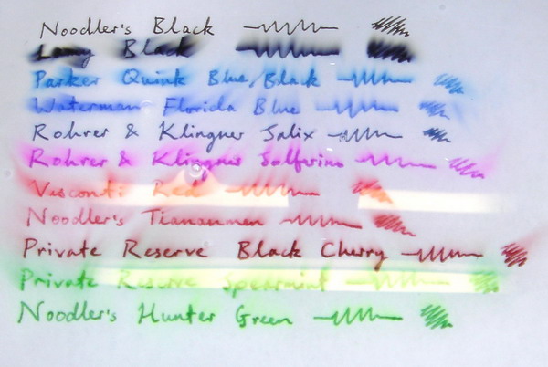 Water Resistance Test of a Few Inks - Inky Thoughts - The Fountain Pen ...